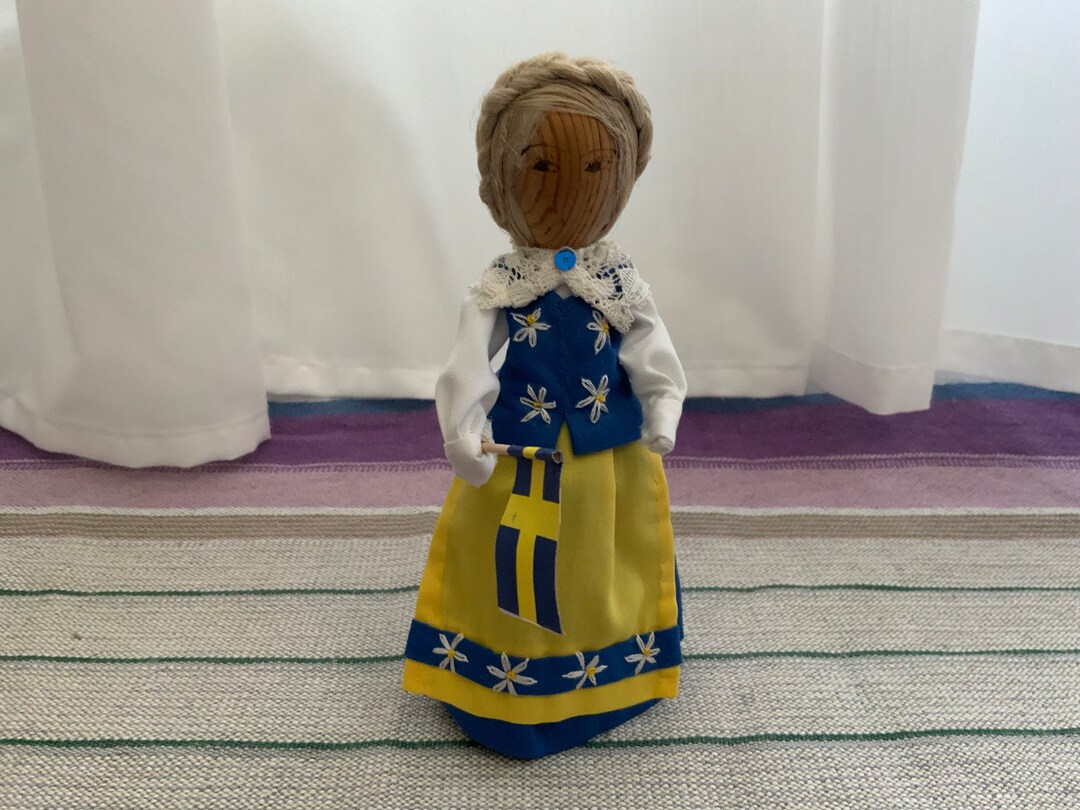 Vintage Sweden Doll in National Dress, Hand-stitched Details - Etsy