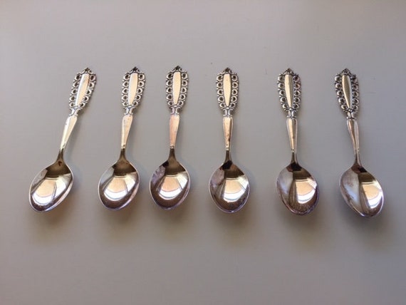 Set Of Six Silver Mocca Spoons Carmen | Etsy