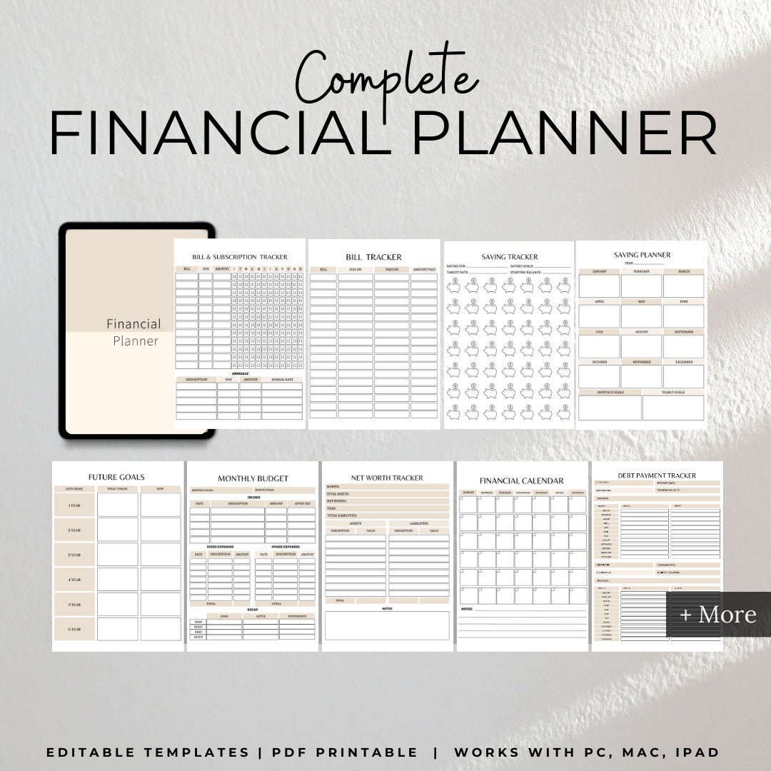Complete Digital Financial Planner: Budget, Savings, & Retirement (PDF ...