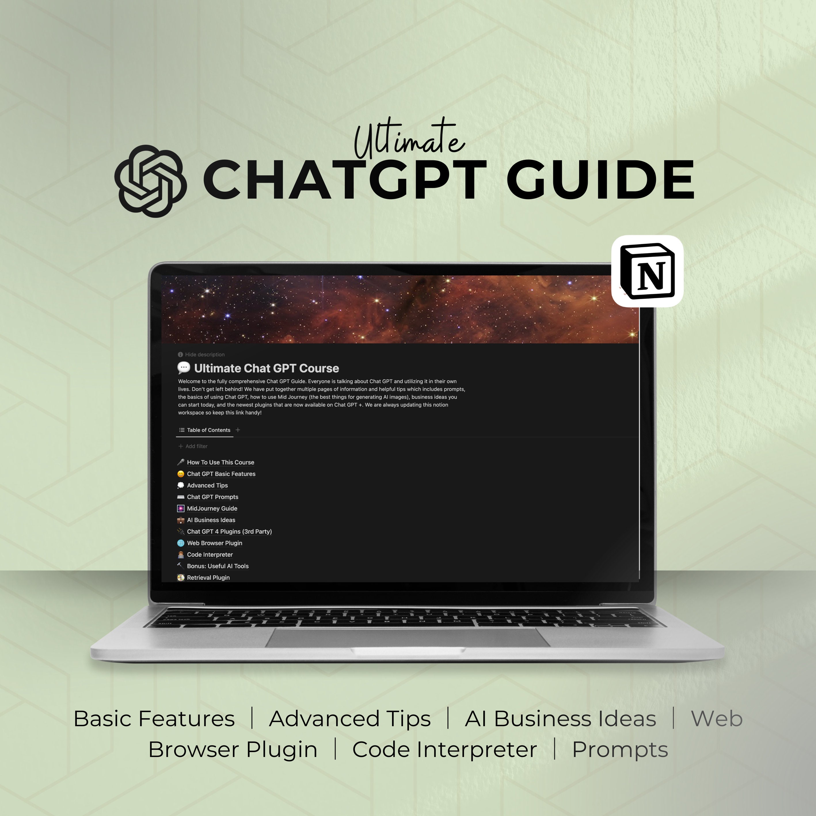 Ultimate Chat GPT Course | Notion Template | AI Course | List of AI Tools | Mid Journey Guide ...