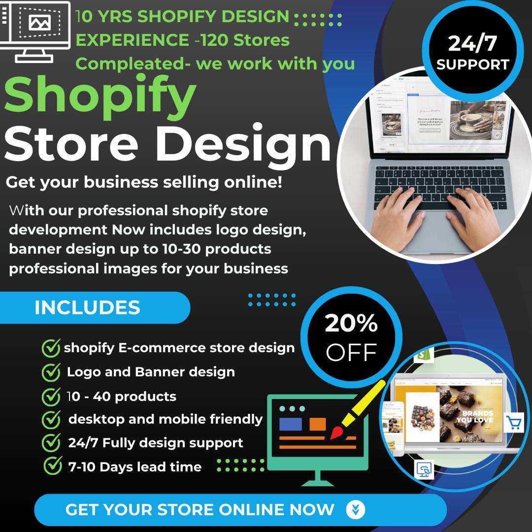 Professional Shopify Store Design & Branding Logo, Banner, Seo-ready ...