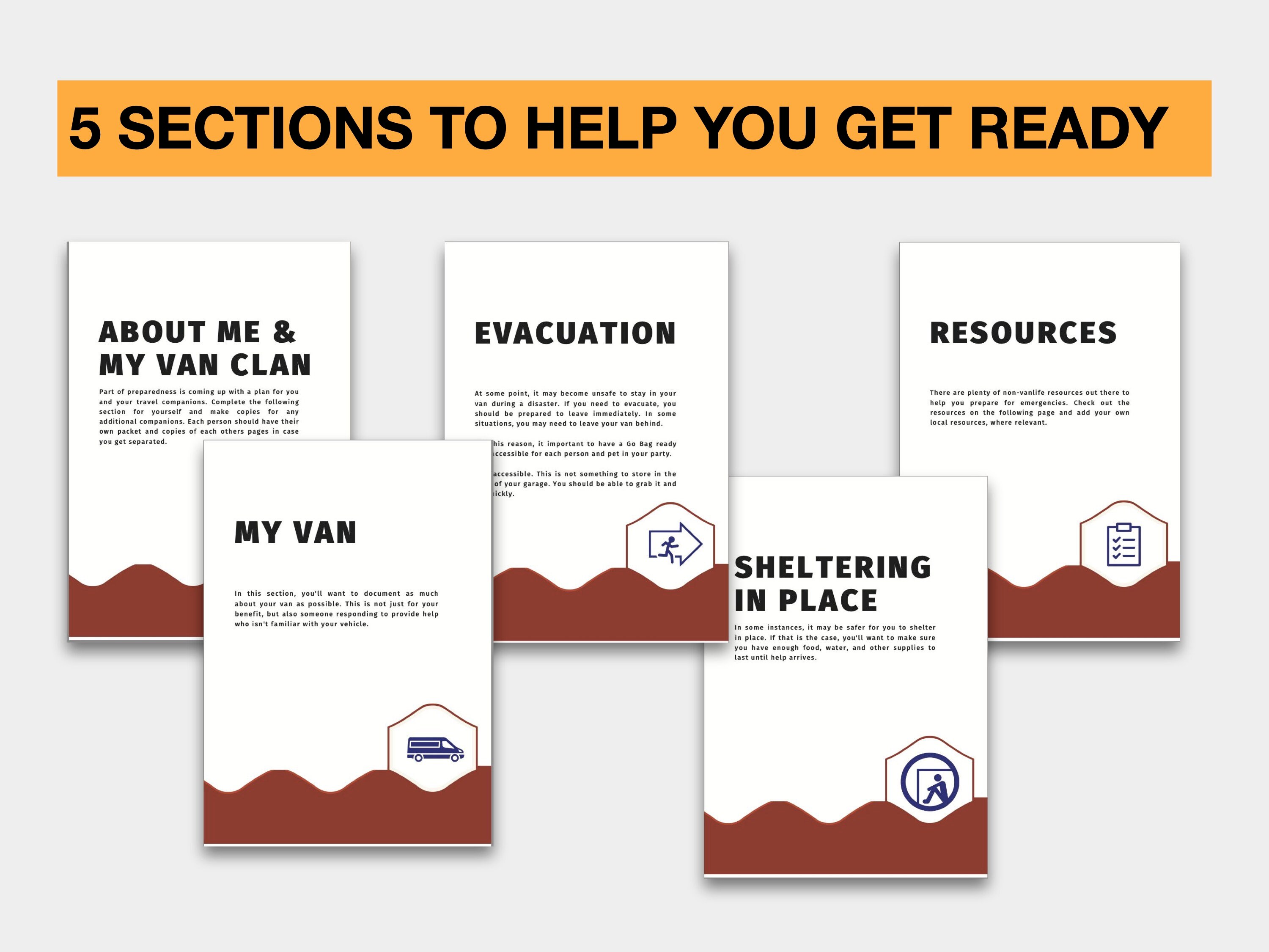 Vanlife Emergency Disaster Plan Template Printable or Fillable PDF Van ...