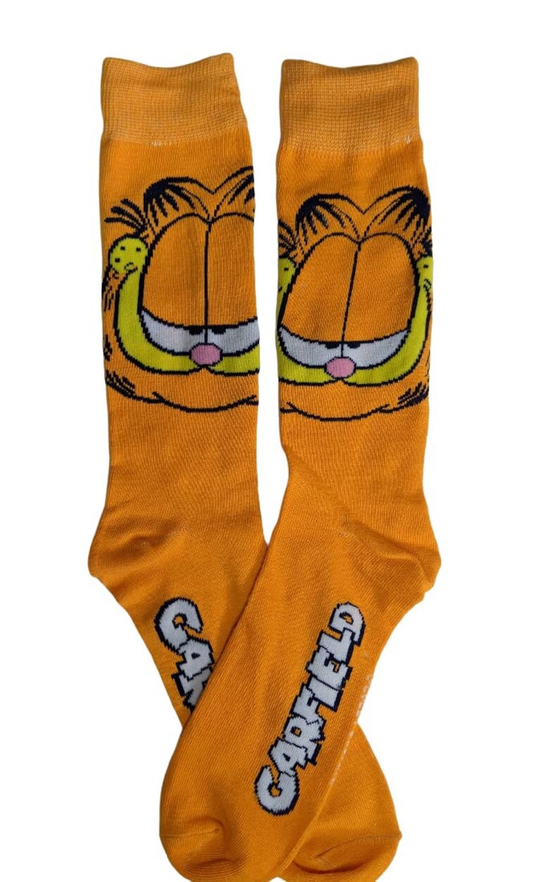 Garfield Cat & Odie Dog Cartoon Character Men’s Crew Socks Two Pair ...