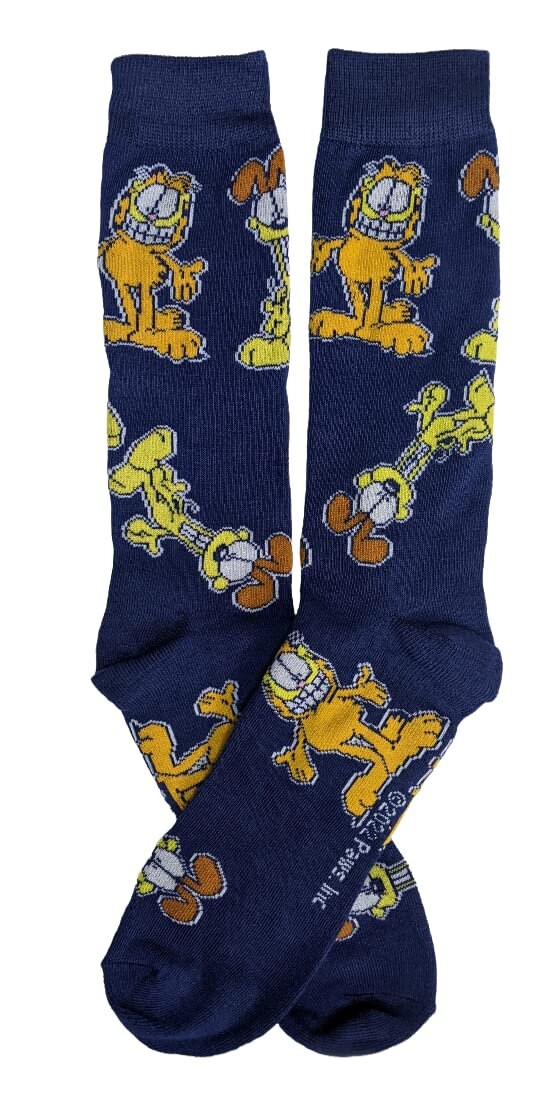 Garfield Cat & Odie Dog Cartoon Character Men’s Crew Socks Two Pair ...
