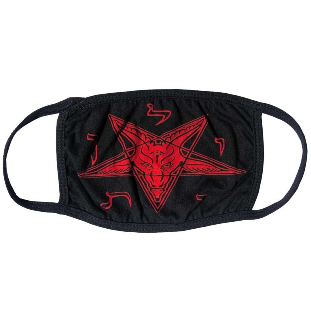 Baphomet Red Face Mask Horror Fashion Cover Costume Vanity Fashion - Etsy