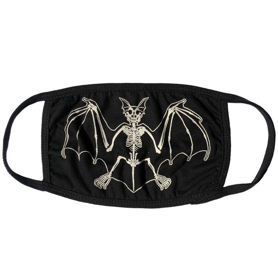 Skelli Bat Face Mask Horror Fashion Cover Costume Vanity | Etsy