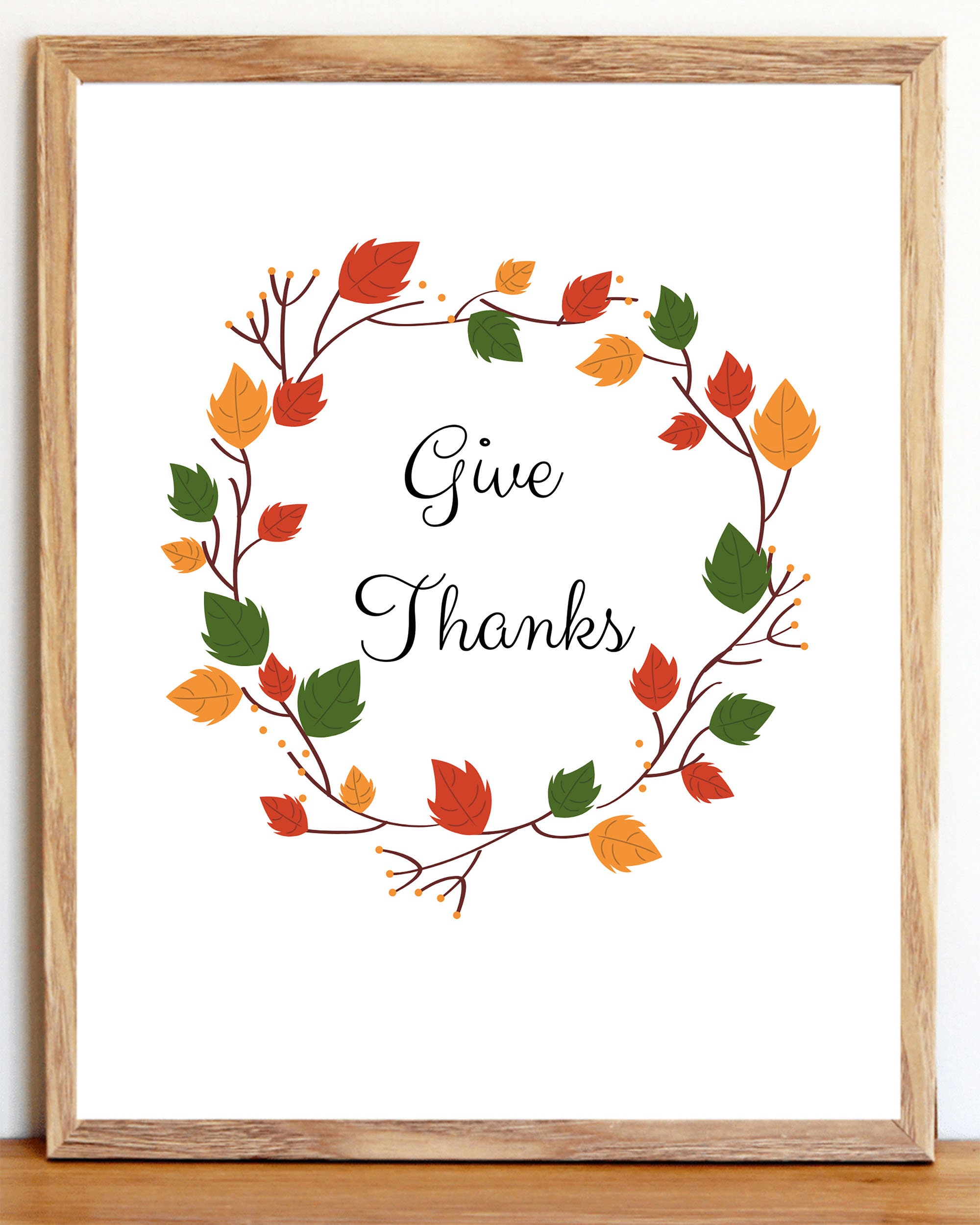 Give Thanks Digital Download | Thanksgiving Wall Art | Printable Wall ...