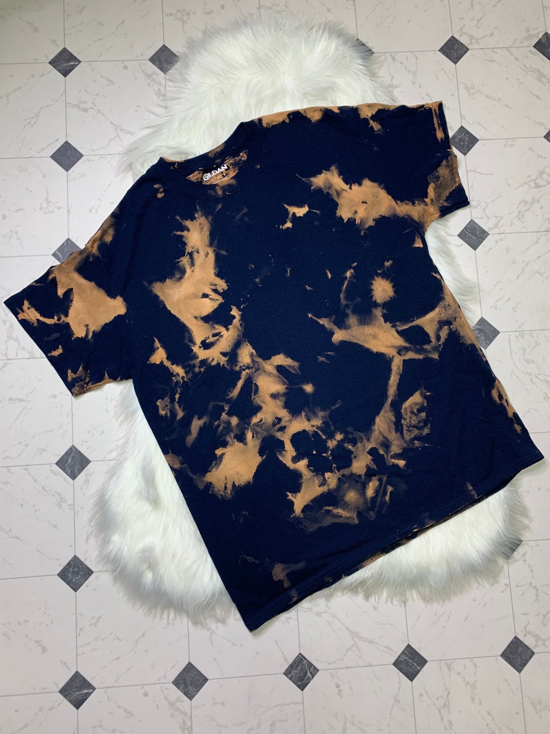 Navy Blue Acid Wash Tshirt - Etsy