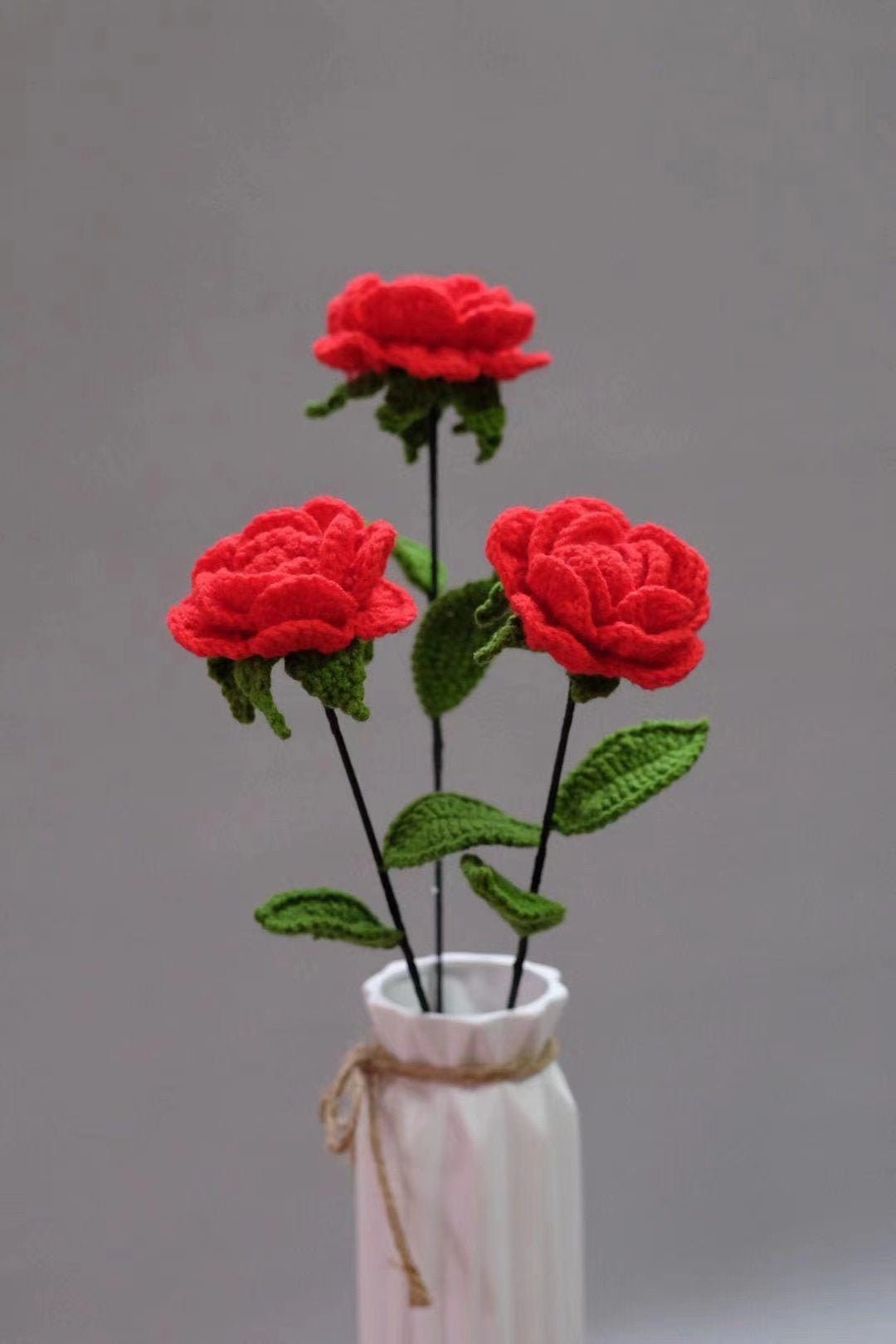 Individual Knitted Roses for long lasting beautiful flowers | Etsy