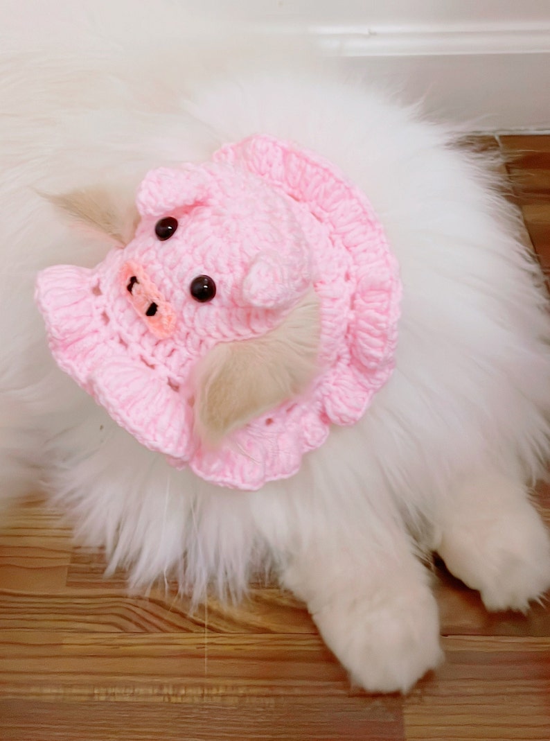 Pink Knitted Yarn Pig Hat for Cat or Small Animal new Design - Etsy