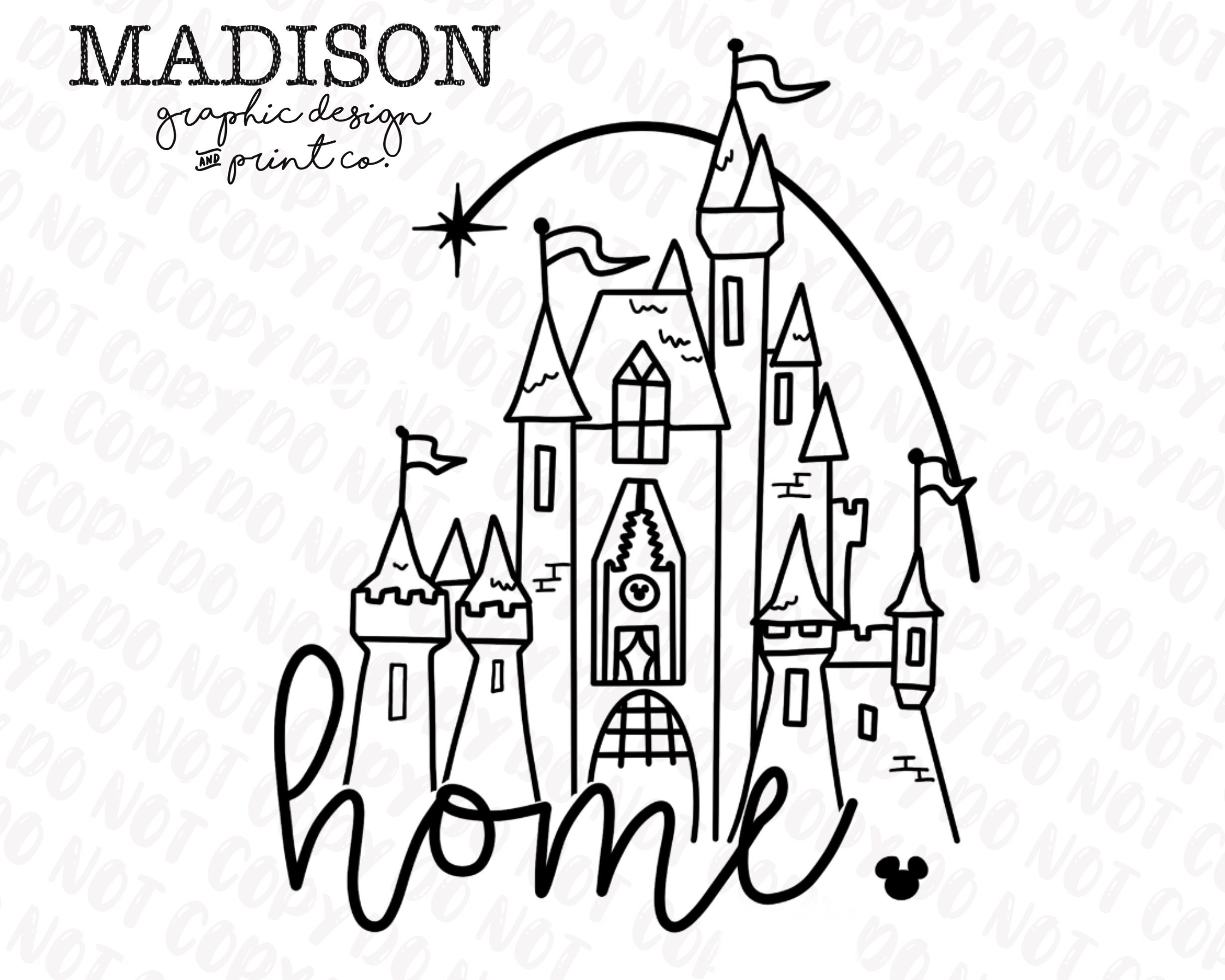Cinderella Castle Home Hand Drawn Png - Etsy