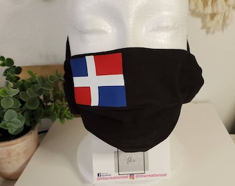 Dominican Republic Flag Face Mask W/ Filter Pocket Dominican - Etsy