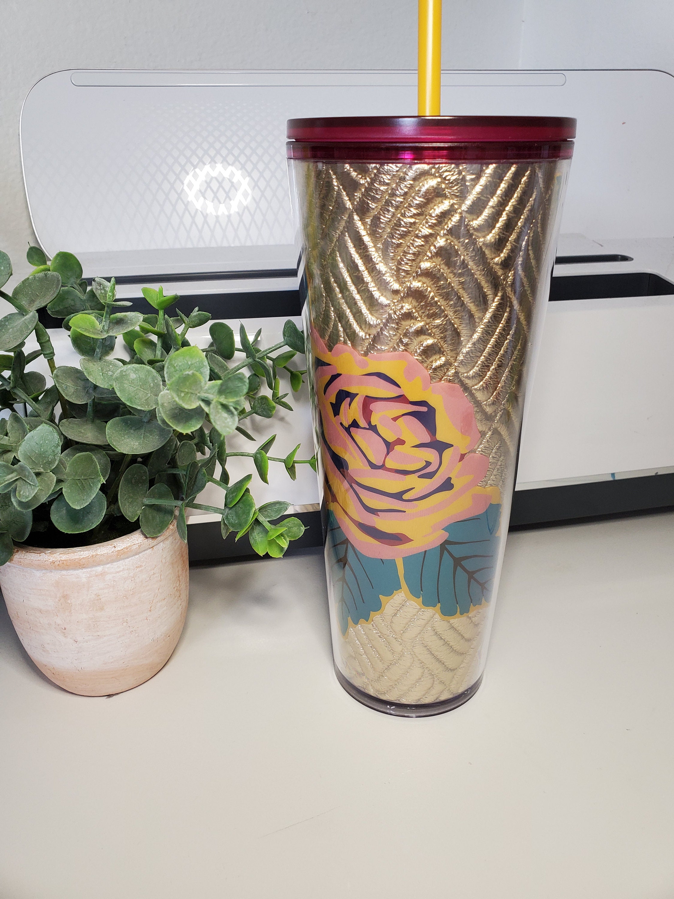 Starbucks Fall Collection 2020 Gold Quilted Rose Insulated Tumbler With ...