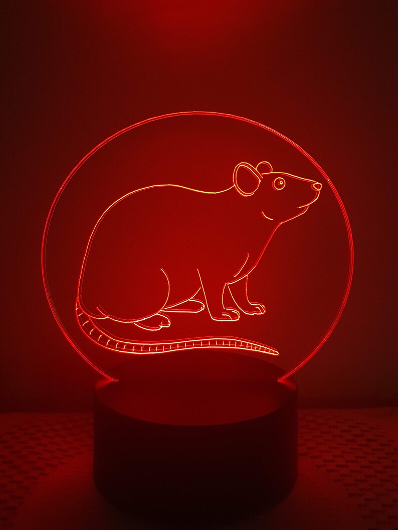 Rat Emoji LED Lamp Colorful 16 RGB Colors, Adjustable Brightness ...