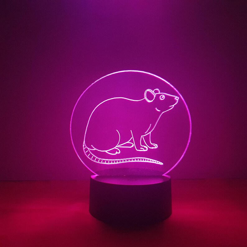 Rat Emoji LED Lamp Colorful 16 RGB Colors, Adjustable Brightness ...