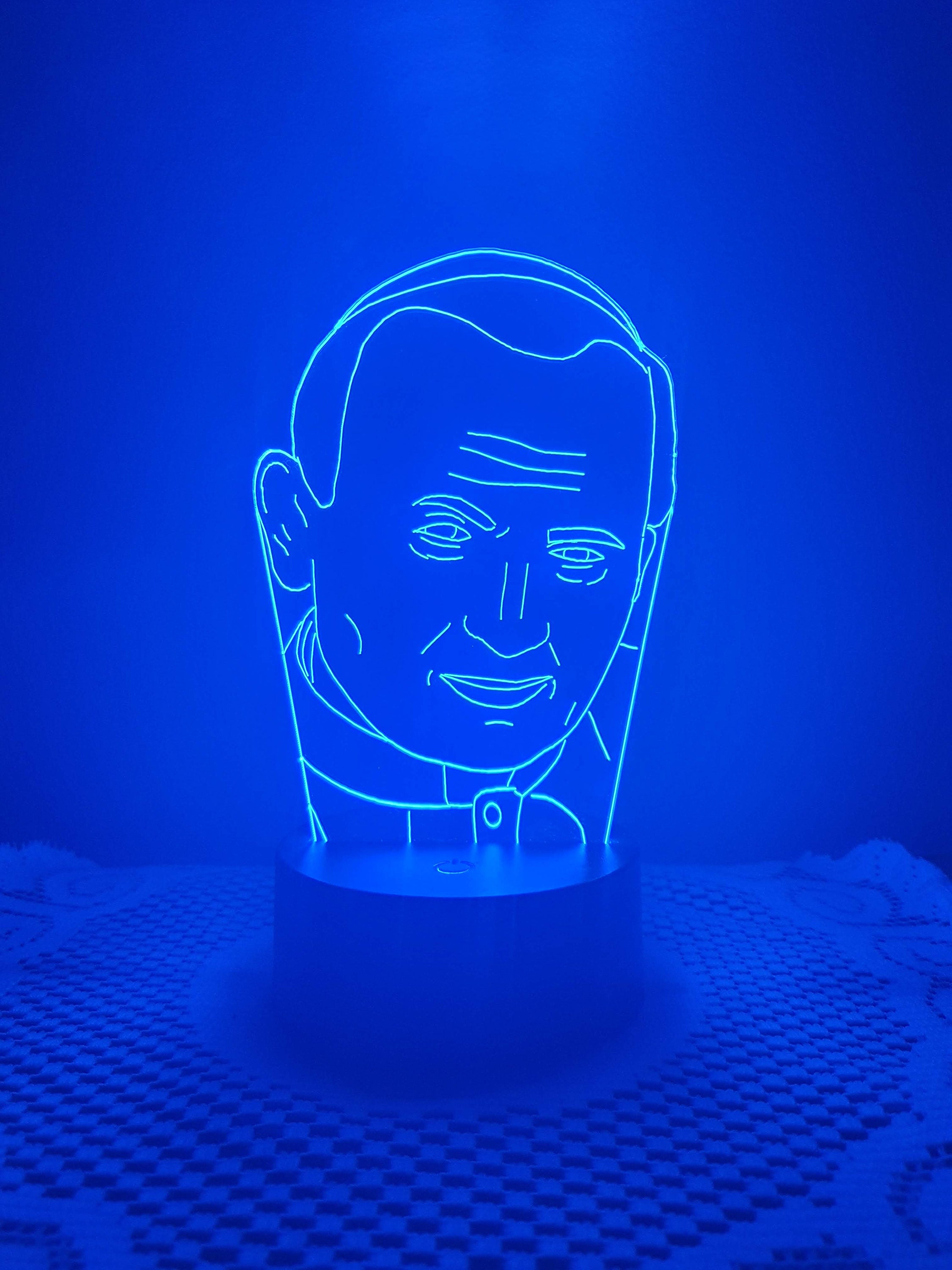 LED Pope John Paul II Lamp Laser Cut, Decorative Light With Optional ...