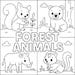 Forest Animal Coloring Pages – Kids' Woodland Activity (instant ...