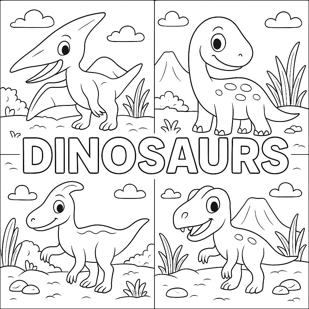 Dinosaur Coloring Pages for Toddlers | 30 Cute Dino Printable Sheets ...