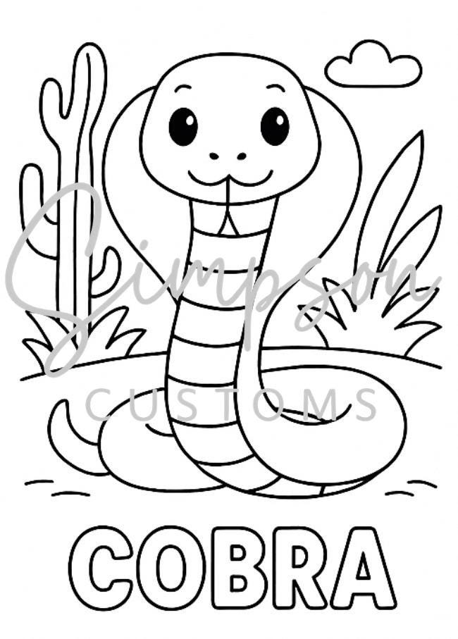 Jungle Animal Coloring Pages for Toddlers | Printable Activity (instant ...