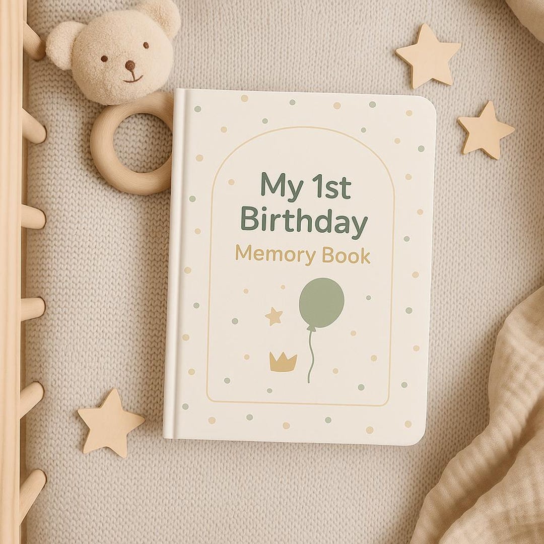 First Birthday Memory Book | Baby Milestone Keepsake (PDF) - Etsy UK