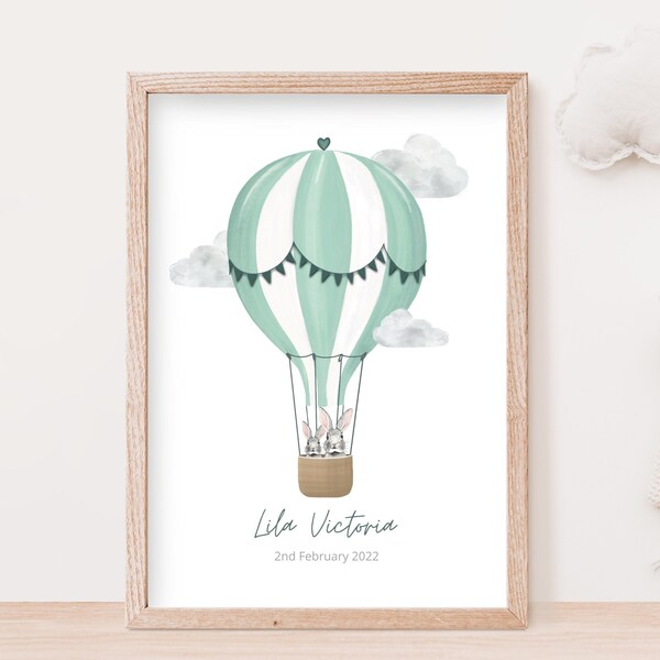 Hot Air Balloon Print - Etsy UK