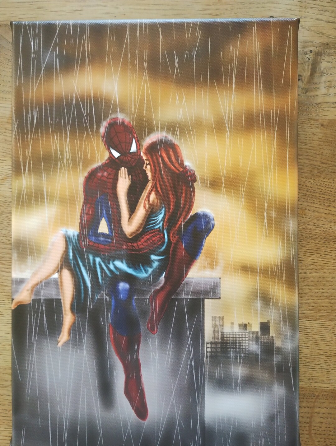 Spiderman and MJ Digital Art on Canvas Spiderman Fanart - Etsy