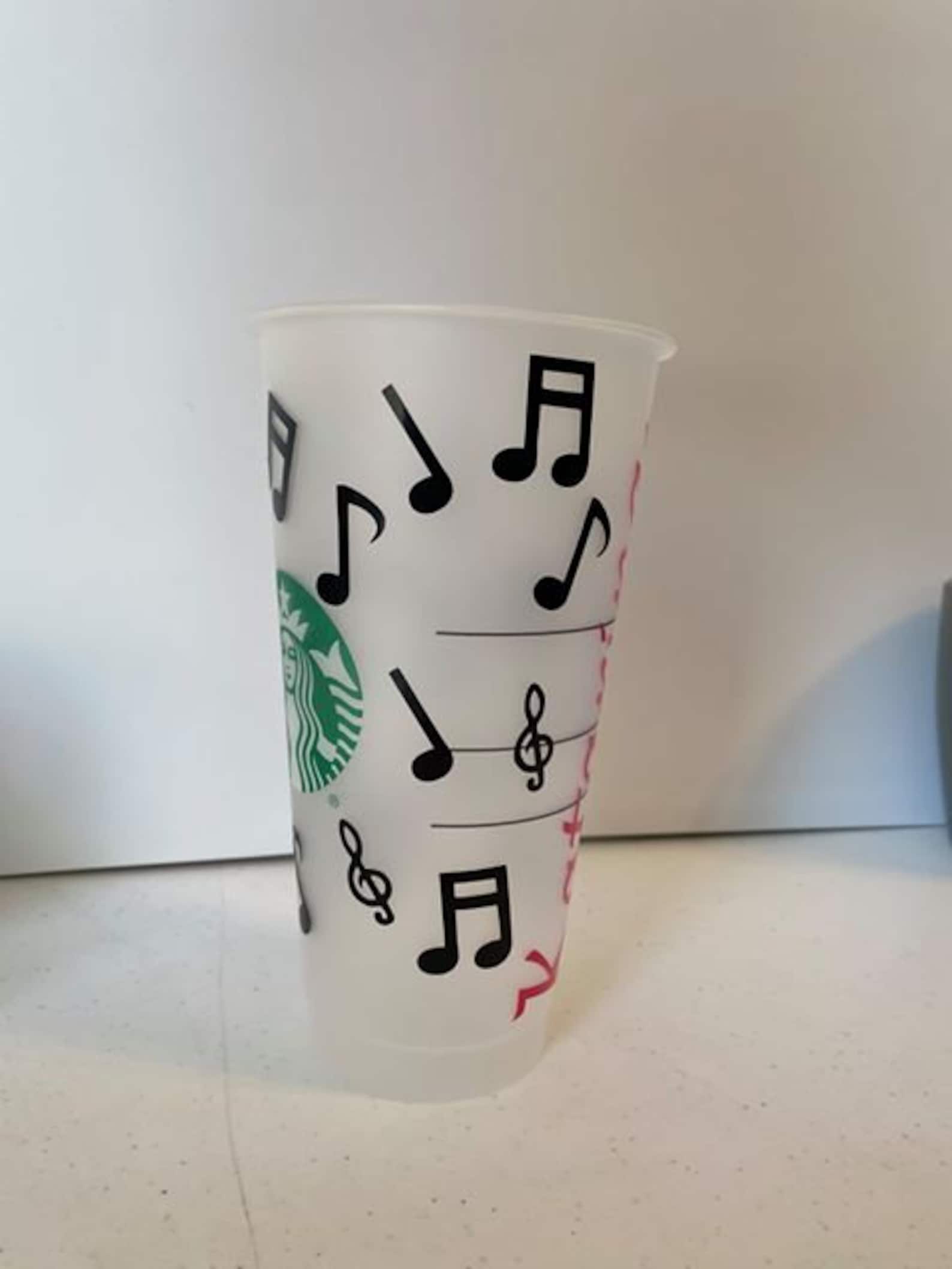 Music Note Cup Starbucks Reusable Cold Cup Personalizable - Etsy
