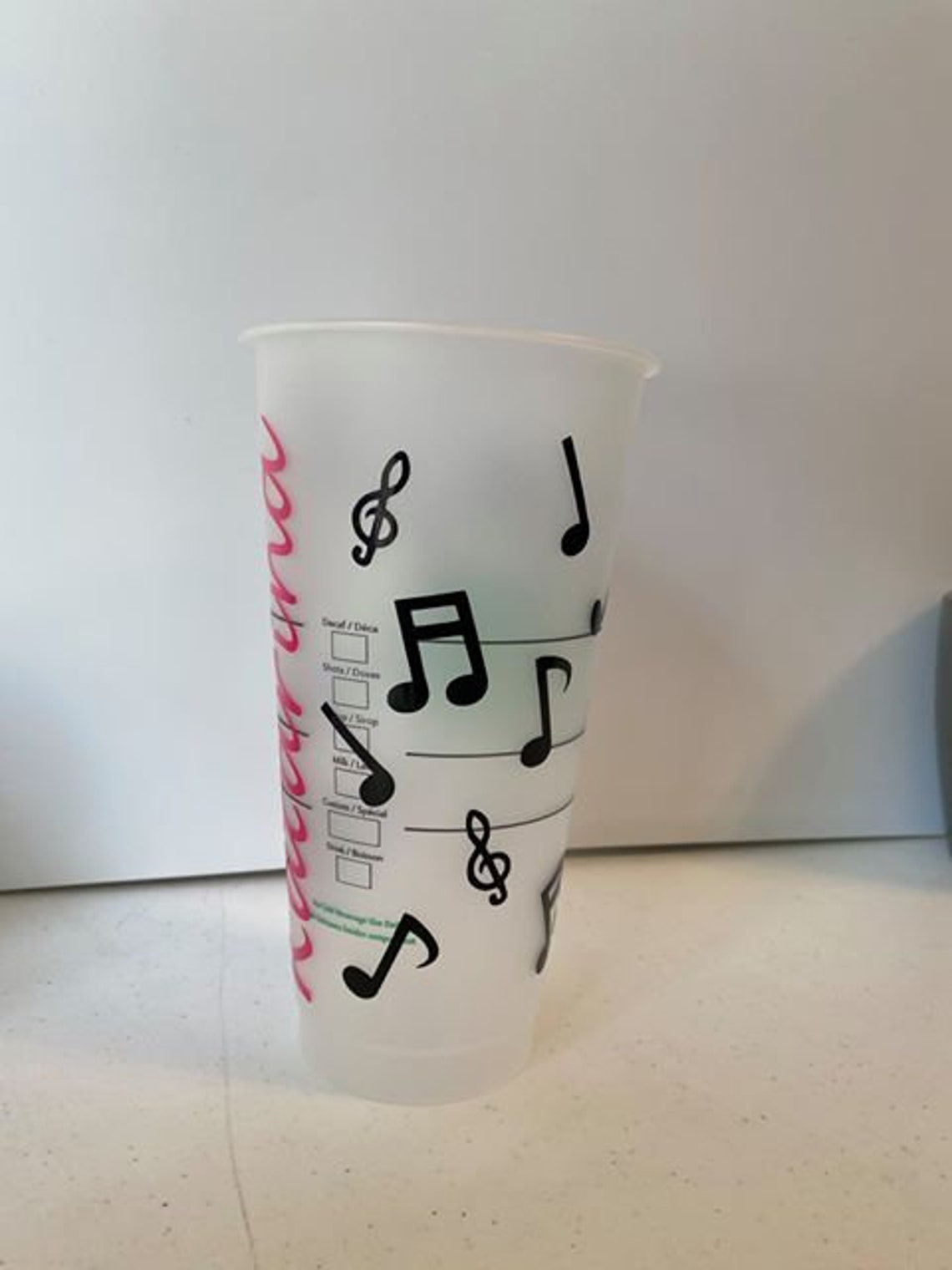 Music Note Cup Starbucks Reusable Cold Cup Personalizable - Etsy