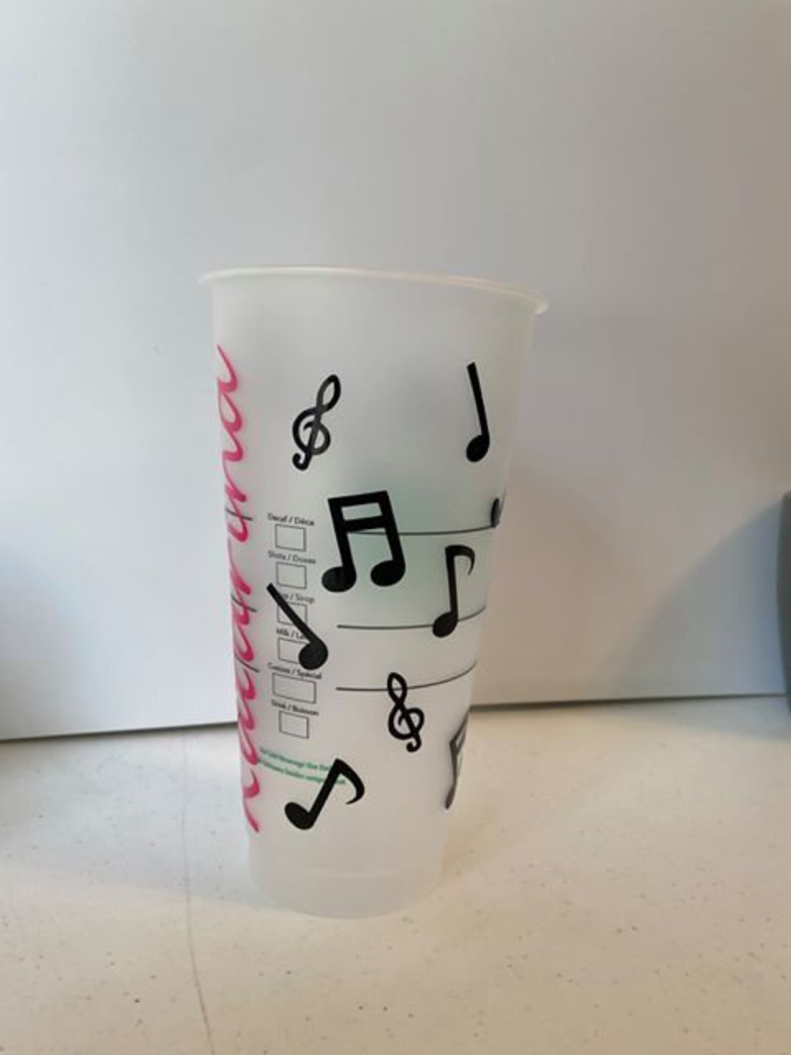 Music Note Cup Starbucks Reusable Cold Cup Personalizable - Etsy