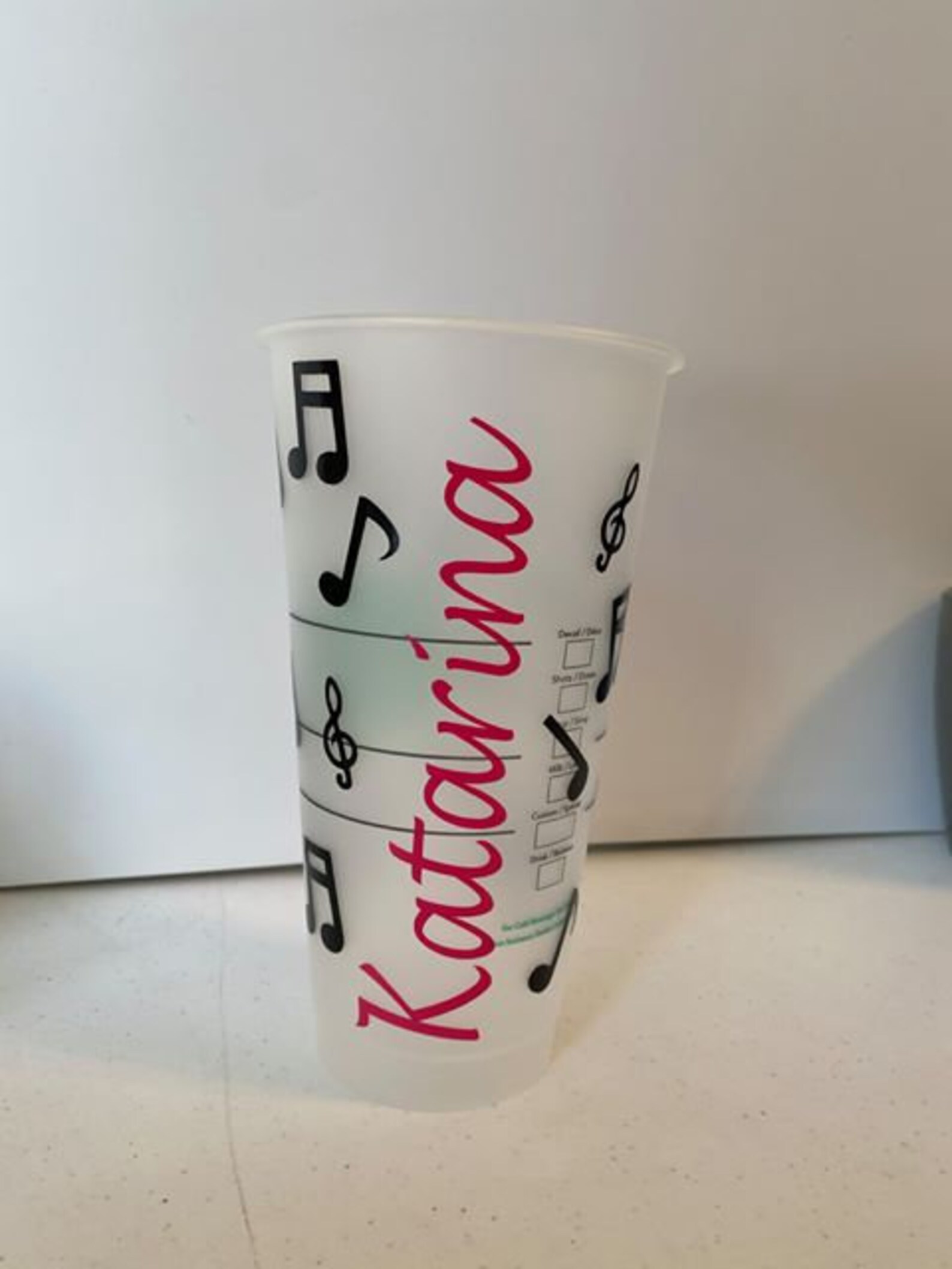 Music Note Cup Starbucks Reusable Cold Cup Personalizable - Etsy