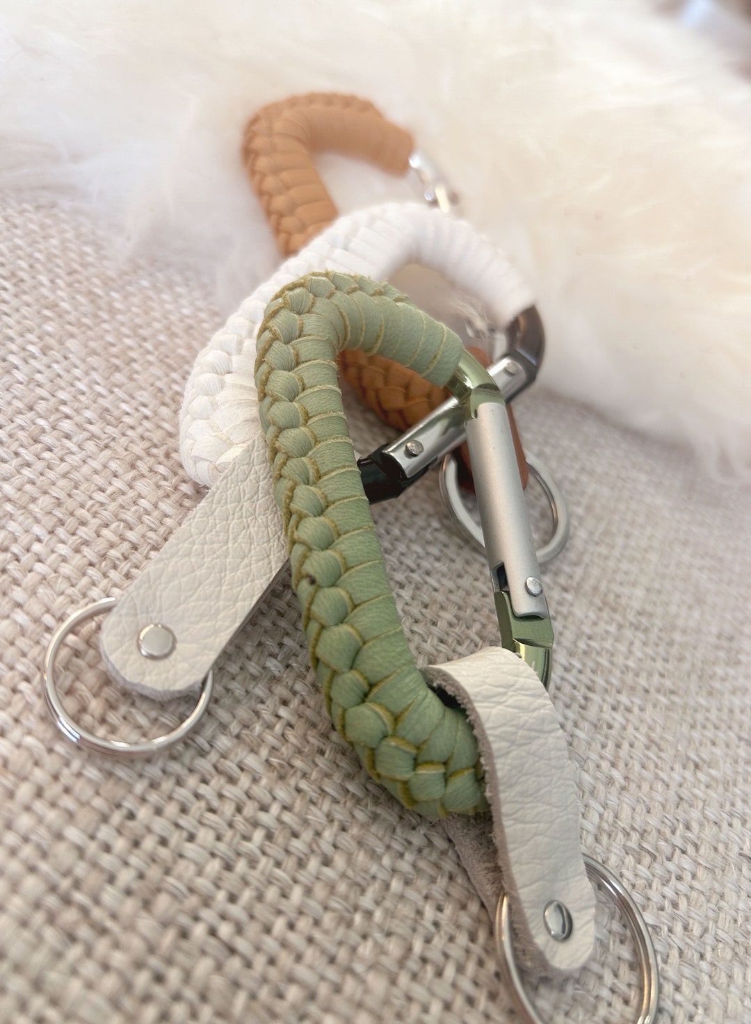 Leather Braided Key Chain - Etsy