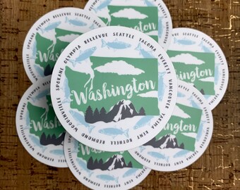 Washington State Vinyl Sticker - Etsy