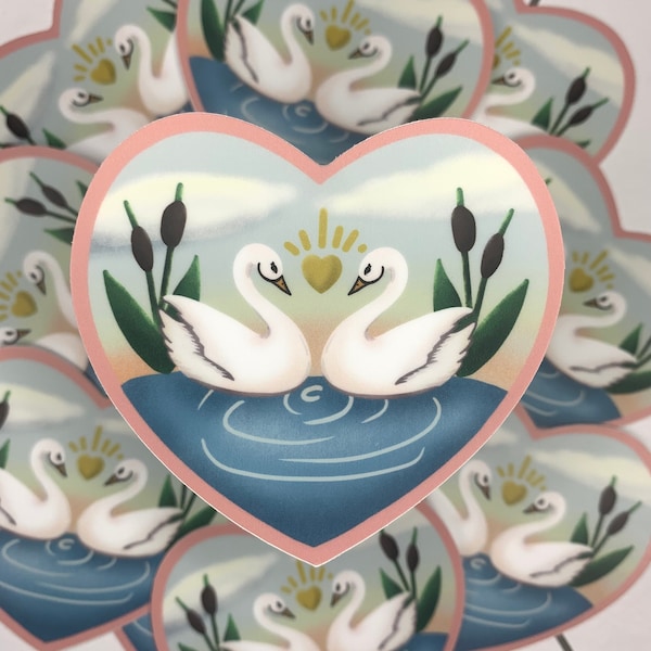 Swan Sticker - Etsy