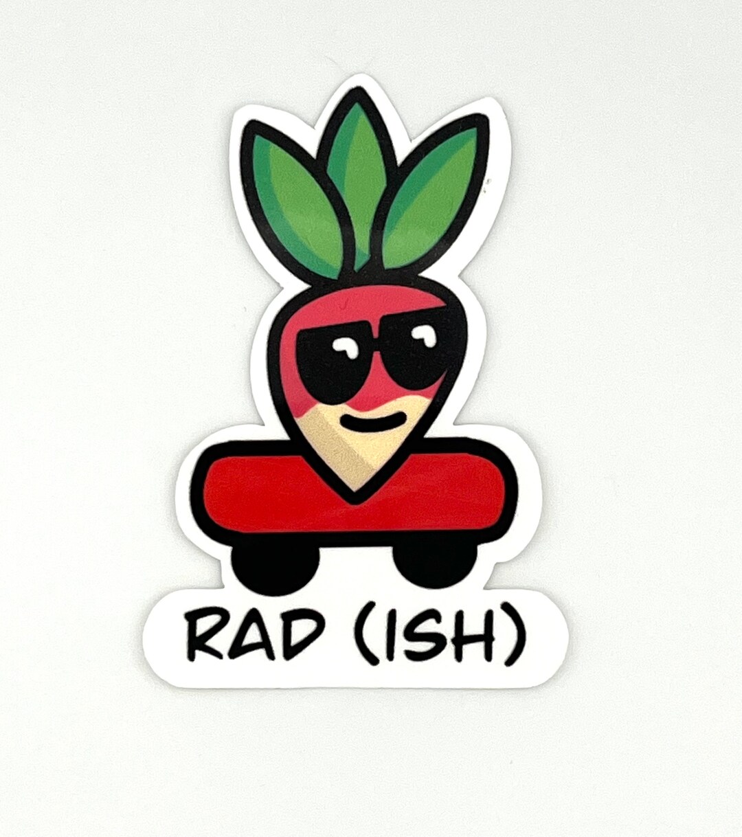 Rad ish Radish Sticker Vinyl Sticker Bottle Sticker Laptop Sticker ...