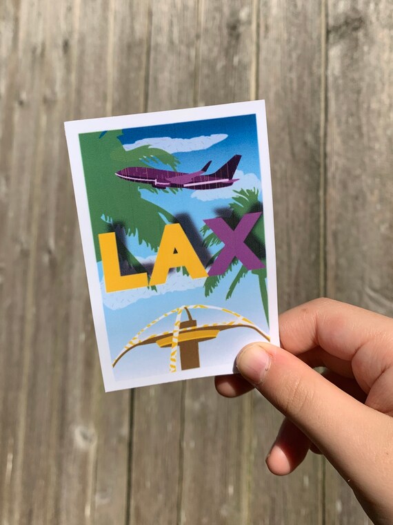 LAX Airport Sticker Vinyl Sticker Cute Stickers Water | Etsy