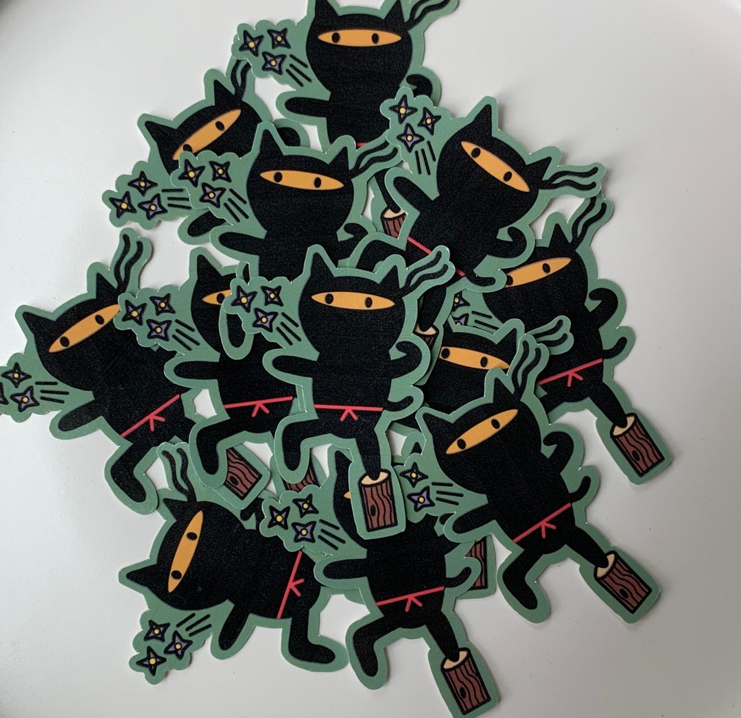 Ninja Kitty | Kitty Sticker | Vinyl Sticker | Bottle Sticker | Laptop ...
