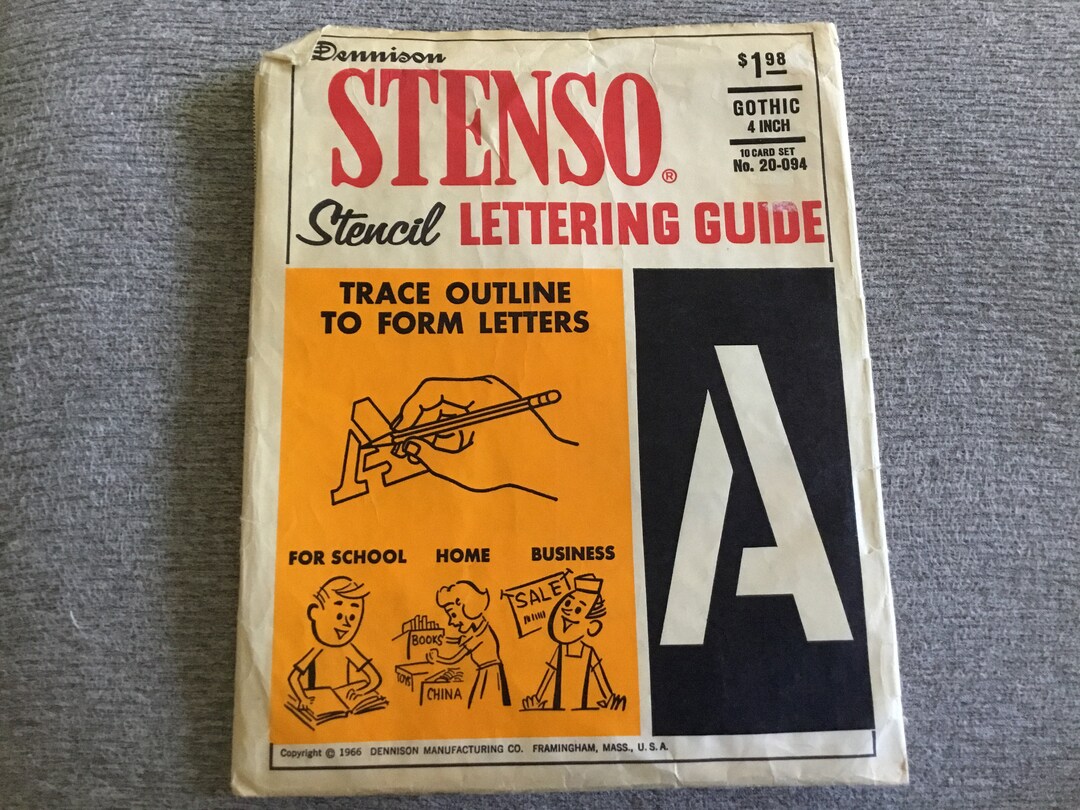 Dennison Stenso Stencil Lettering Guide Original Package - Etsy