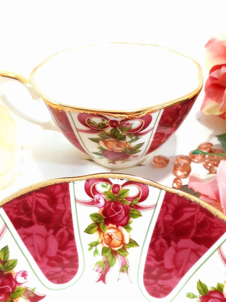Nibroyal Albert Old Country Roses Ruby Celebration Ruby | Etsy
