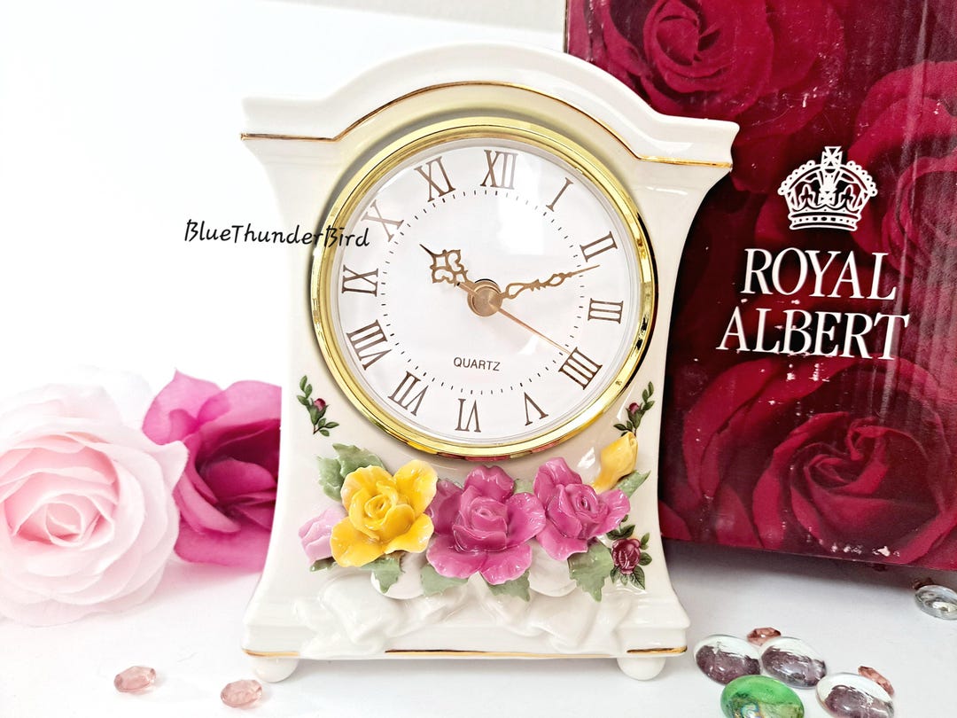 Nib!royal Albert Clock Royal Old Country Roses Elegant Mantle Clock ...