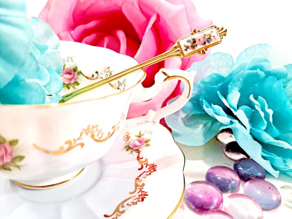 Nib6pcs Demitasse Spoons Porcelain Insert Flowers Vintage | Etsy