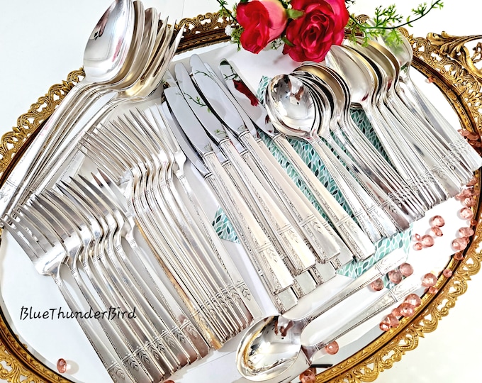 Vintage Oneida Heirloom Grenoble Silverplate Set of 6. 44 PCS - Etsy