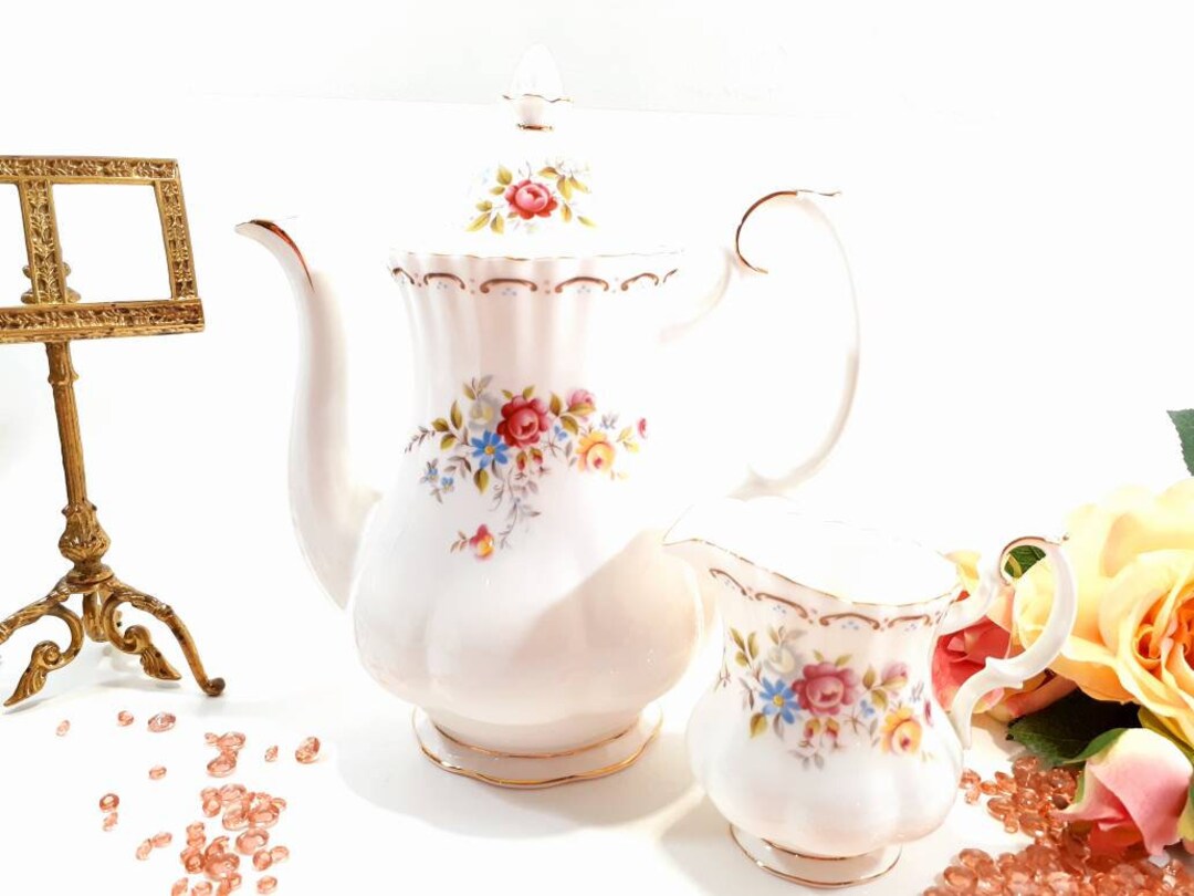 Royal Albert Jubilee Rose Coffee Pot Royal Albert Jubilee Rose Creamer ...