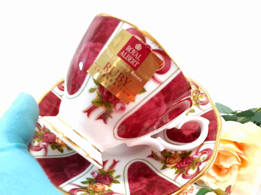 Nibroyal Albert Old Country Roses Ruby Celebration Ruby | Etsy