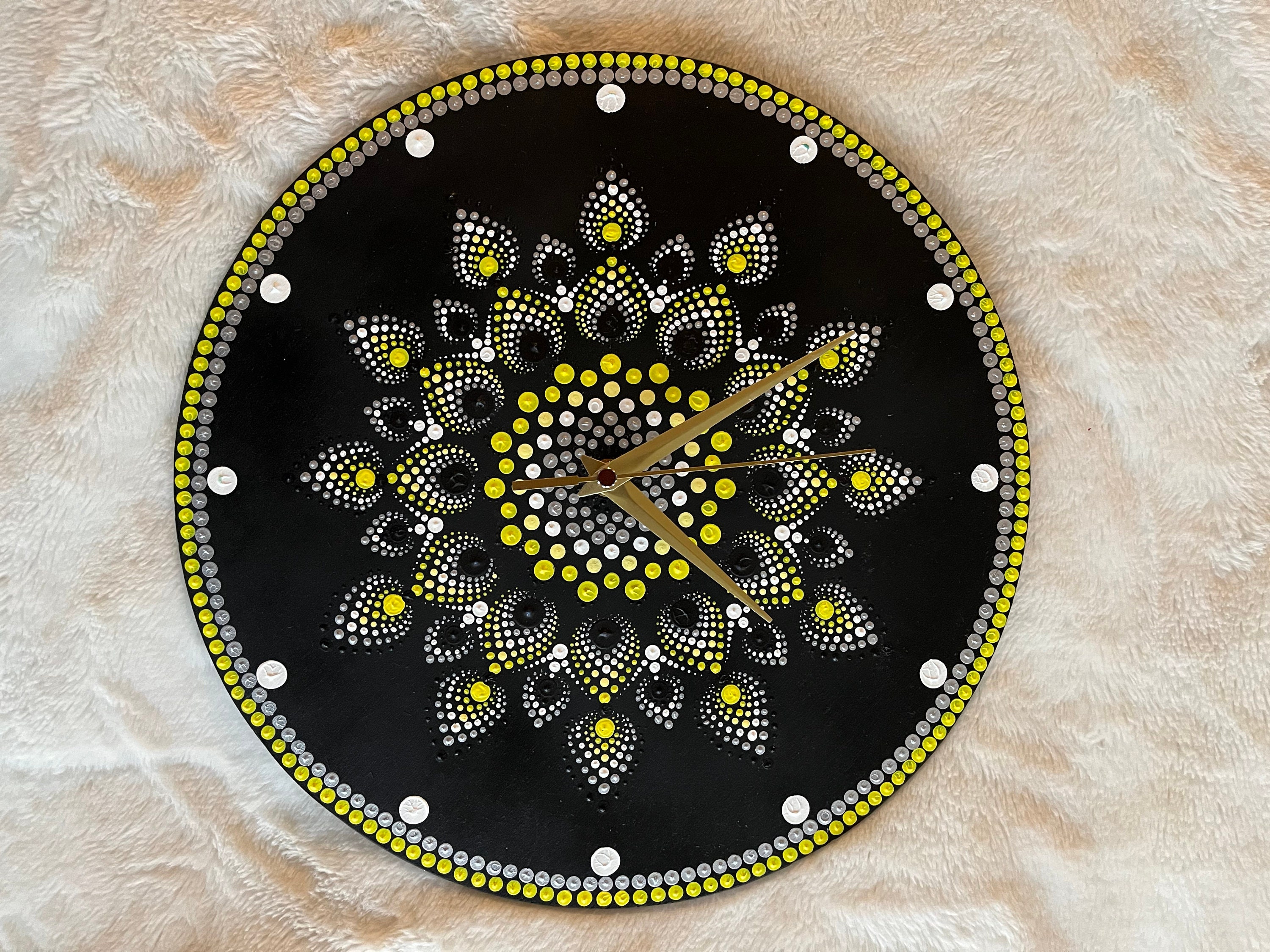 12 Clock Mandala Dot Painted - Etsy