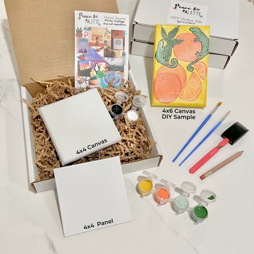 DIY Paint Kit Citrus/flower Palette, Acrylic Paint Set, Paint Your Own ...