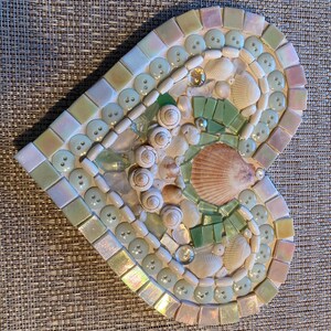 Heart Mosaic/collage Shells, Buttons and Beads - Etsy