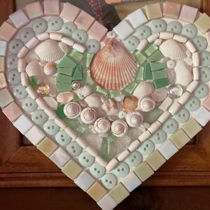 Heart Mosaic/collage Shells, Buttons and Beads - Etsy