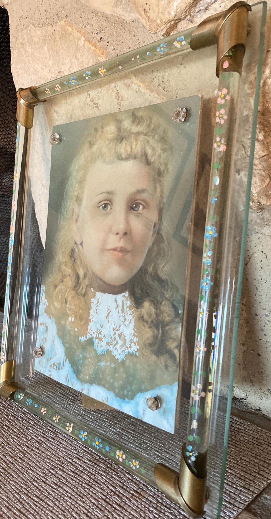 Antique Vintage Glass Frame W/ 4 Italian Glass Rods - Etsy