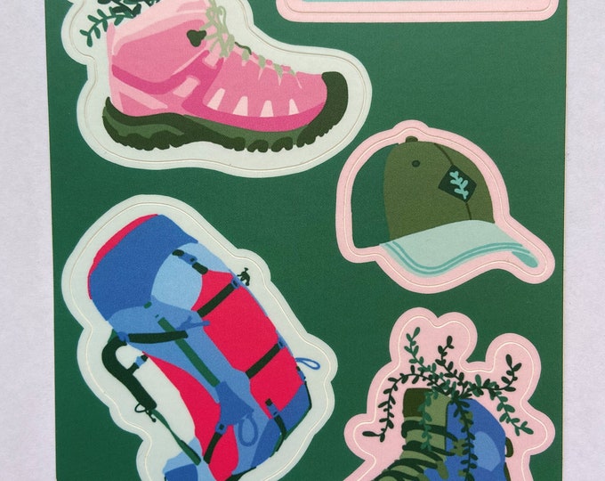 Take a Hike - Hiking Themed Sticker Sheet, Die Cut Stickers, Matte ...