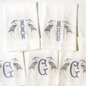 Heron Monogrammed Hand Towel | Gift | Gift for Her | Tea Towel ...
